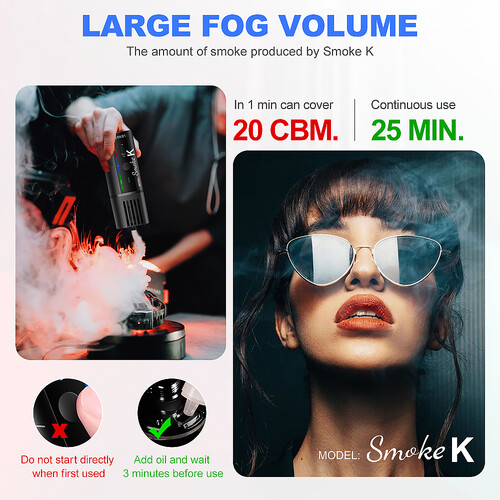 LENSGO Smoke K All-in-One Handheld Mini Fog Machine (30W)