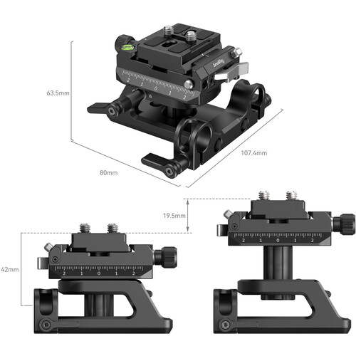 SmallRig Arca-Swiss/Manfrotto-Type Height-Adjustable Mounting Plate Set ...