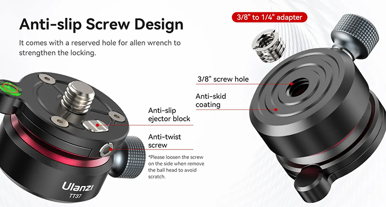 Ulanzi TT37 Mini Leveling Base Head